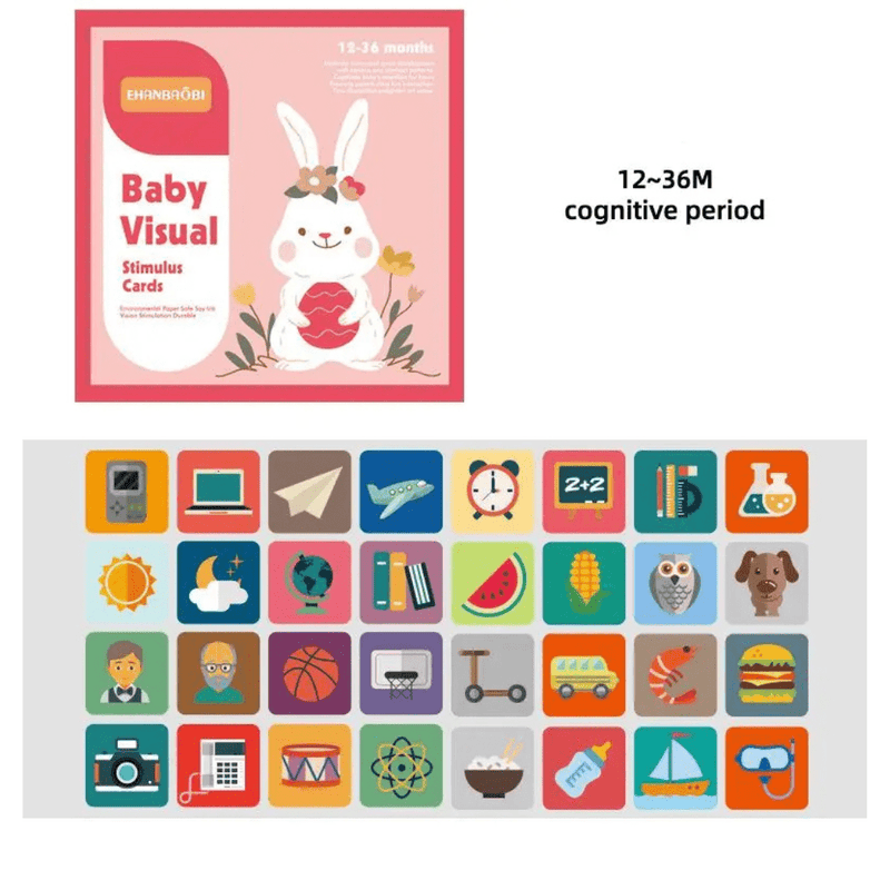 Montessori Baby Visual Stimulation Cards – High Contrast Flash Cards f ...