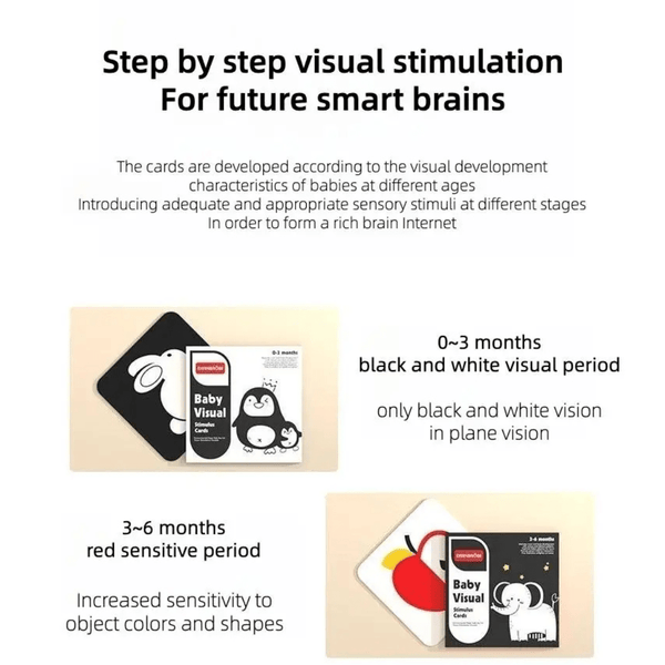 Montessori Baby Visual Stimulation Cards – High Contrast Flash Cards f ...
