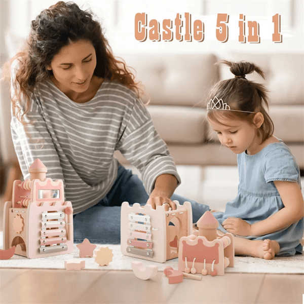Montessori Learning Play: Sophies FAV Pink Castle Blocks Puzzle Game ...